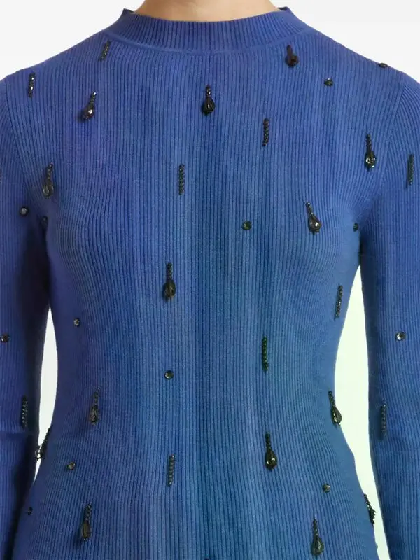 PENNYBLACK Ribbed Embellished Sweater - Blue