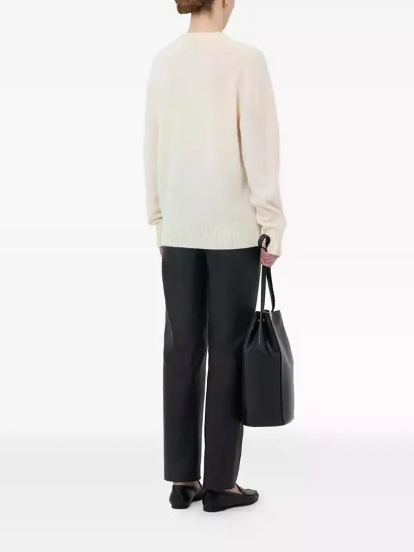 Loulou De Saison Baltra Ribbed-hem Cashmere Sweater - White