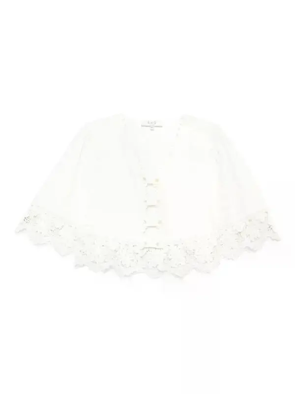 Sea Lace-trimmed Blouse - White