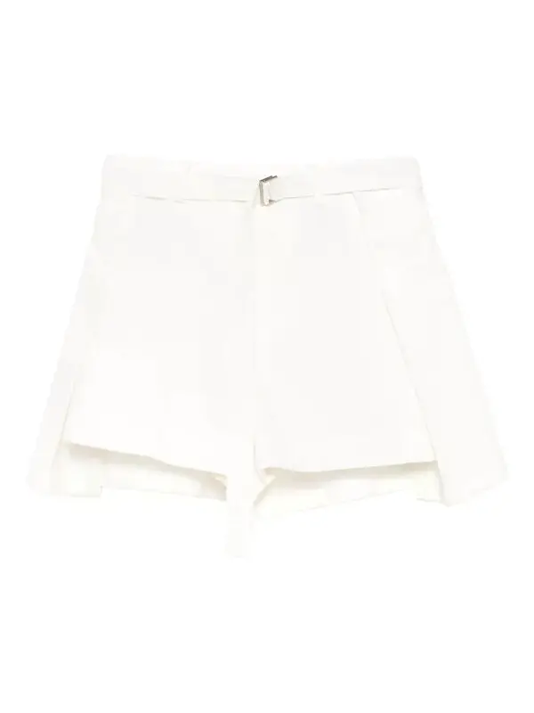 Sacai Buckle-belt Shorts - White