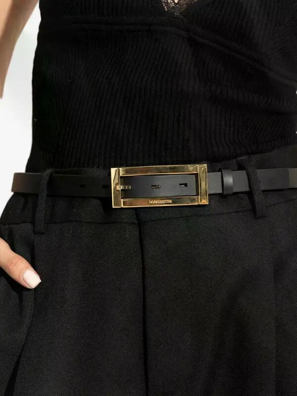 Dsquared2 Leather Belt With Rectangular Buckle