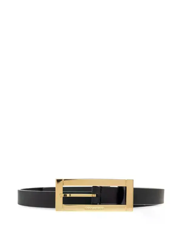 Dsquared2 Leather Belt With Rectangular Buckle