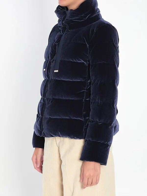 Herno Velvet-effect Padded Jacket - Blue
