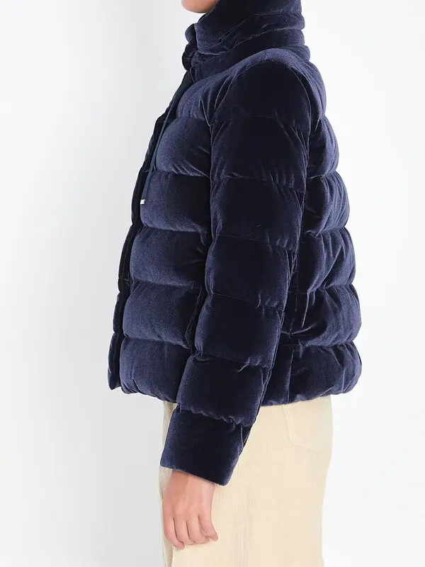 Herno Velvet-effect Padded Jacket - Blue
