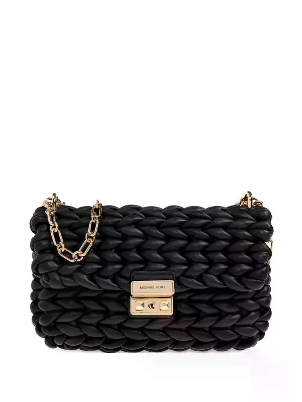 Michael Kors Tribeca Braided Chain Shoulder Bag - Black