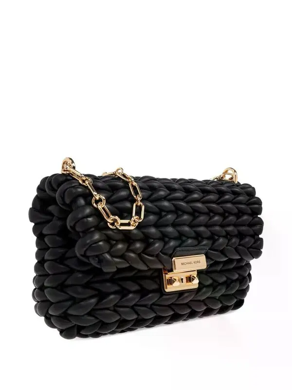 Michael Kors Tribeca Braided Chain Shoulder Bag - Black