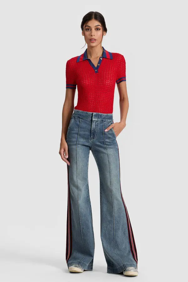 Alice + Olivia Dylan Striped Jean