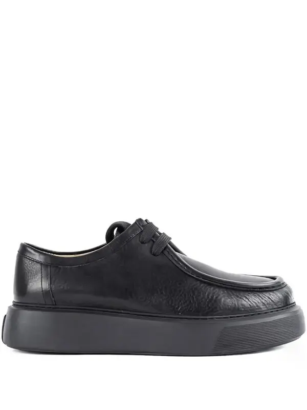 REFERENC Grained-leather Platform Loafers - Black