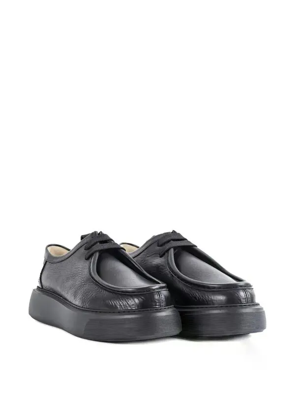 REFERENC Grained-leather Platform Loafers - Black