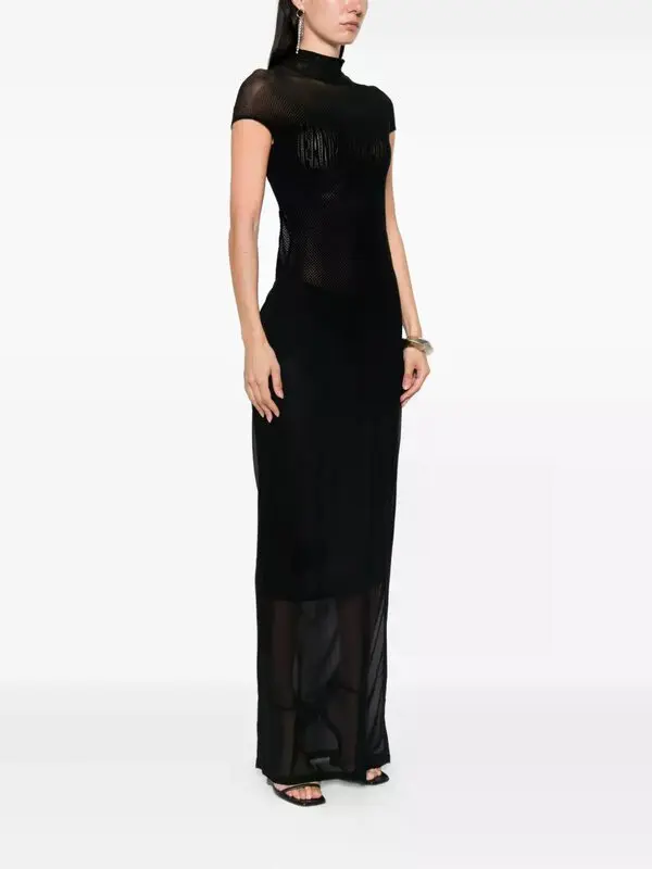 JEAN PAUL GAULTIER Mesh-panelled Maxi Dress
