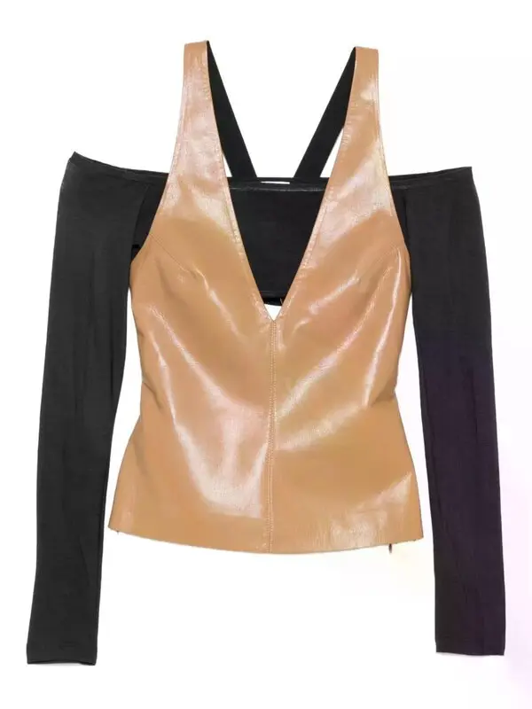 Nanushka Ferr Halterneck Leather Top