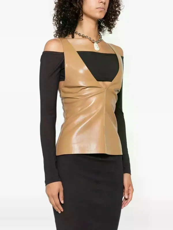 Nanushka Ferr Halterneck Leather Top