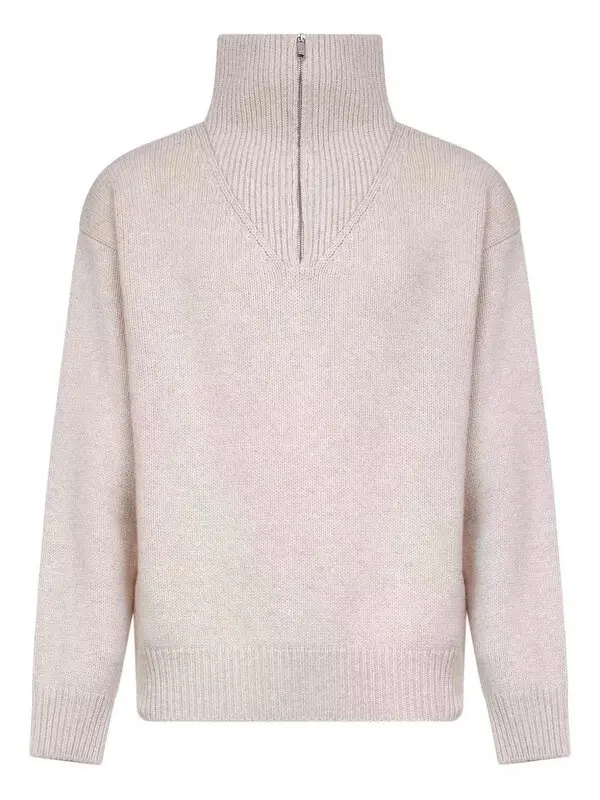 AUTRY Zip Neck Ribbed Sweater