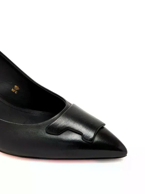 Santoni 65mm Slingback Leather Pumps - Black