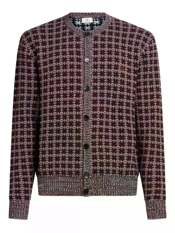 Etro Pegaso Embroidered Geometric-pattern Cardigan