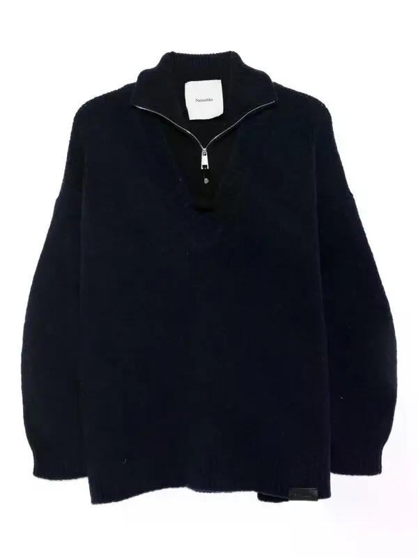 Nanushka Kylen Zip-neck Tassel Sweater