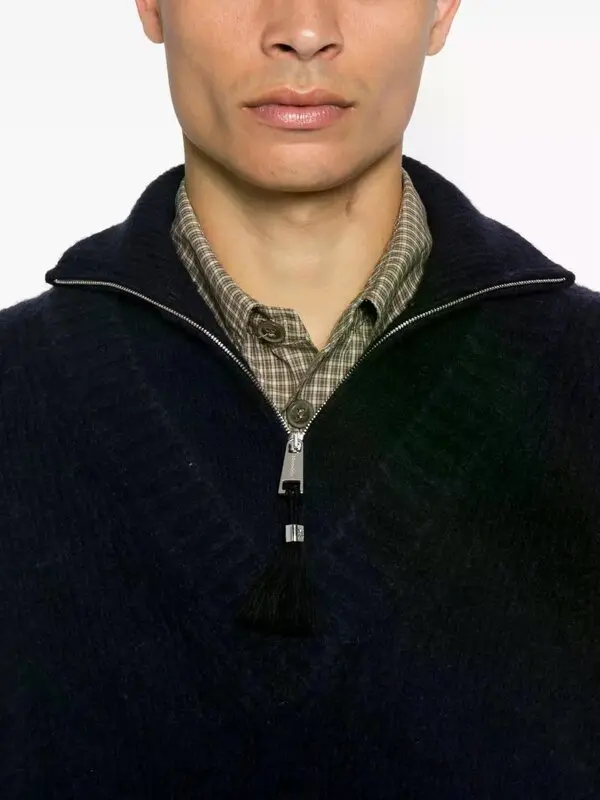 Nanushka Kylen Zip-neck Tassel Sweater