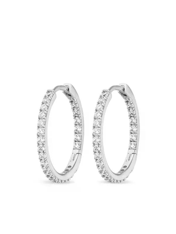 VEYNOU 14kt White Gold Cleo Diamond Small Hoops - Silver