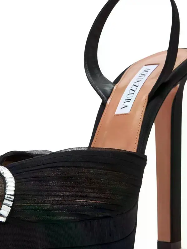 AQUAZZURA 130mm Crystal-embellished Platform Sandals