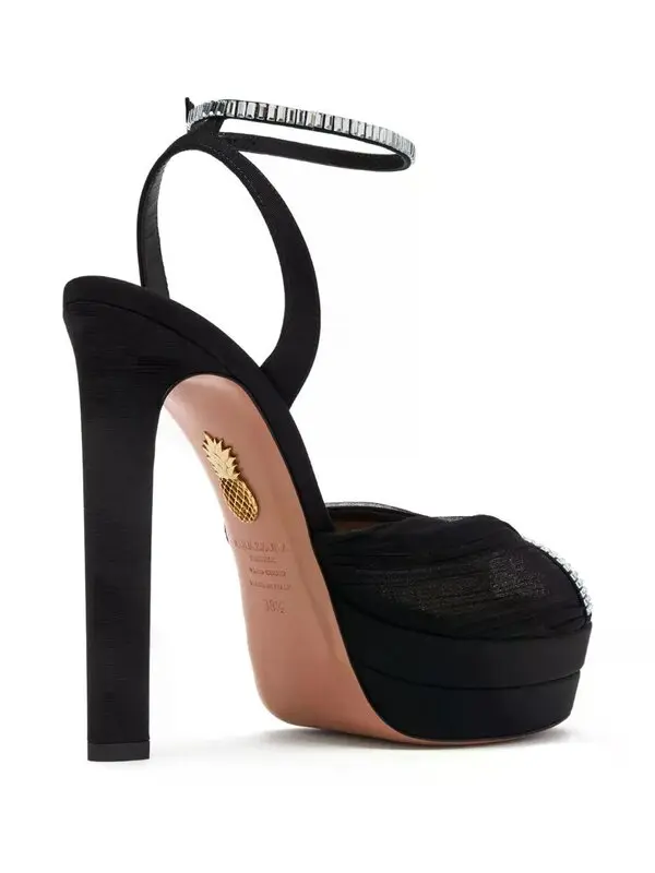AQUAZZURA 130mm Crystal-embellished Platform Sandals