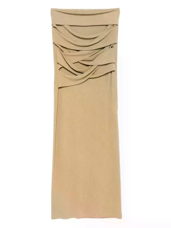 Nanushka Draped-panel Maxi Skirt - Neutrals