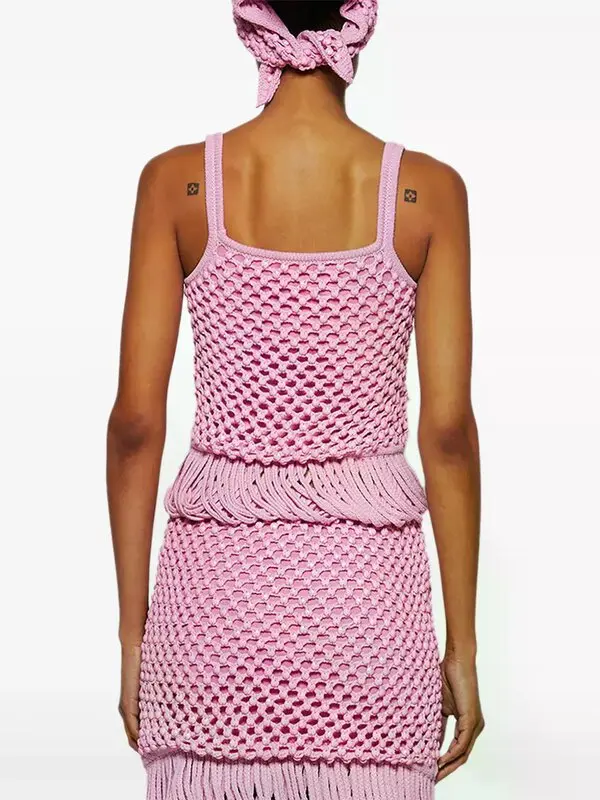 DIOTIMA Loop Fringe Knit-mesh Tank Top
