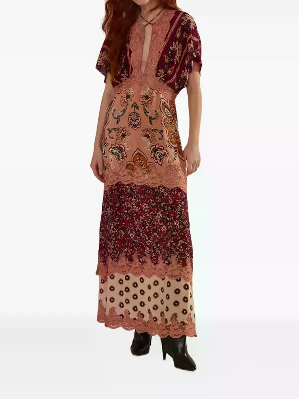 Farm Rio Glam Tapestry Floral-lace Dress - Pink