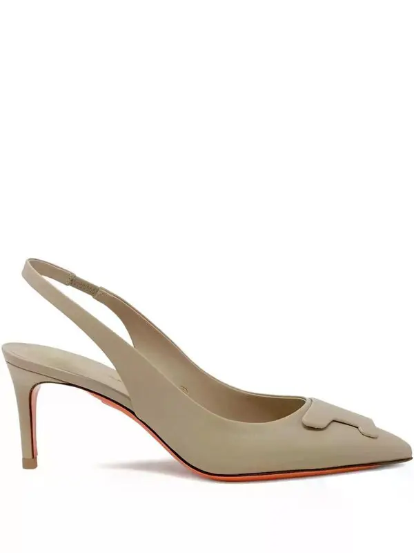 Santoni 65mm Slingback Leather Pumps