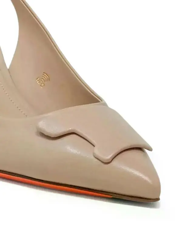 Santoni 65mm Slingback Leather Pumps