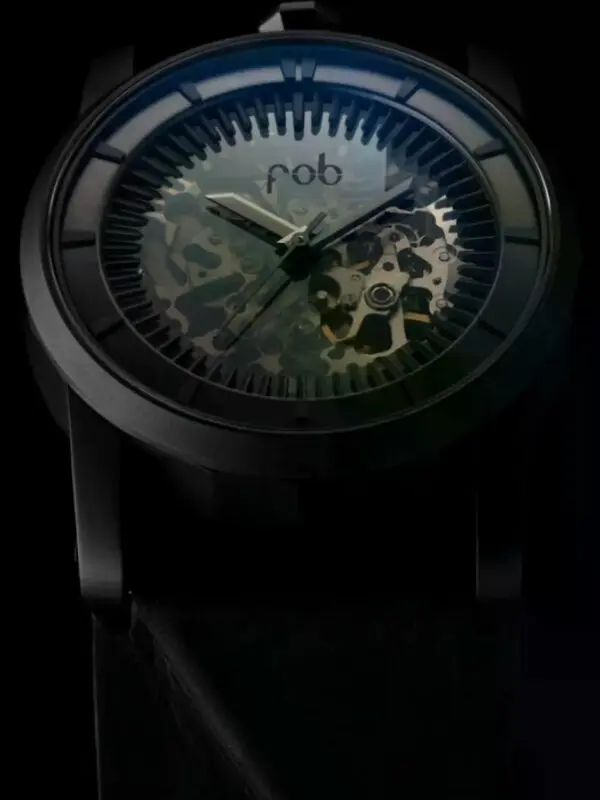 FOB PARIS Skeleton Automatic Watch - Black