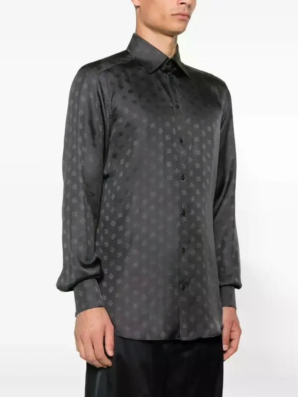 Dolce & Gabbana Logo-pattern Silk Shirt