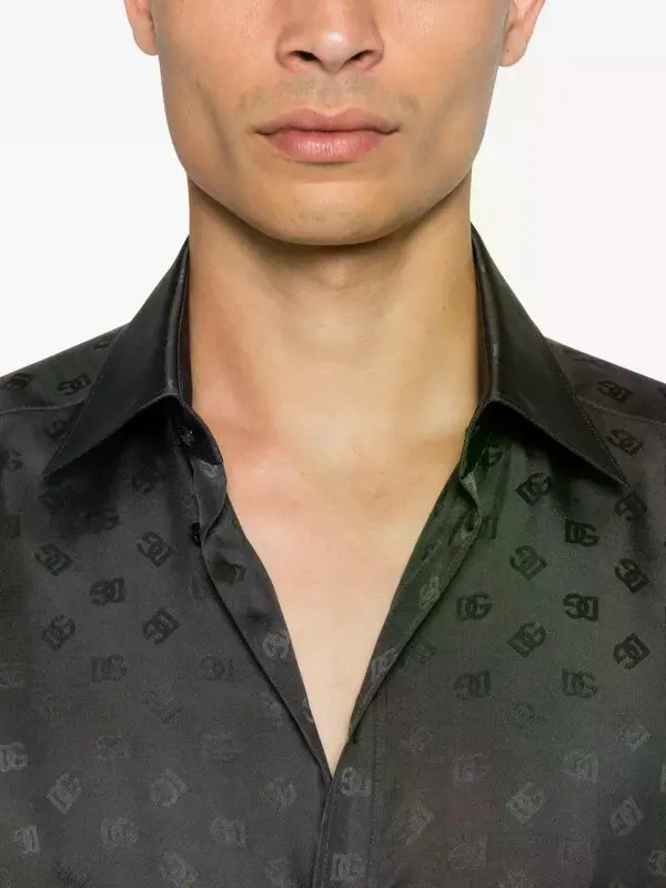 Dolce & Gabbana Logo-pattern Silk Shirt