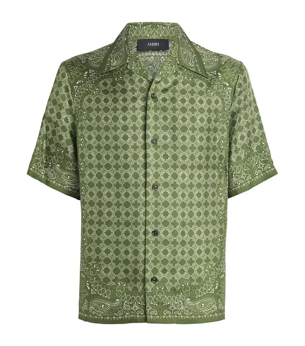 Amiri Silk Bandana Print Shirt - Green