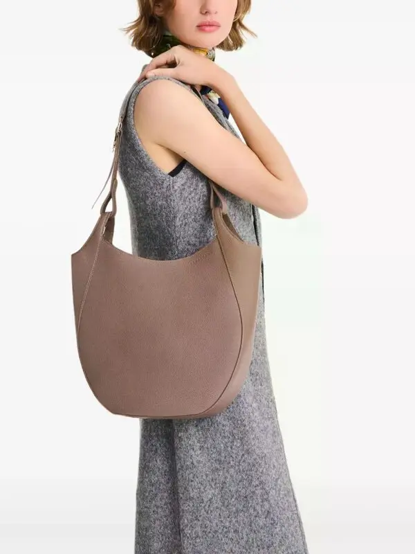 Longchamp Le Foulonné Leather Hobo Shoulder Bag - Brown
