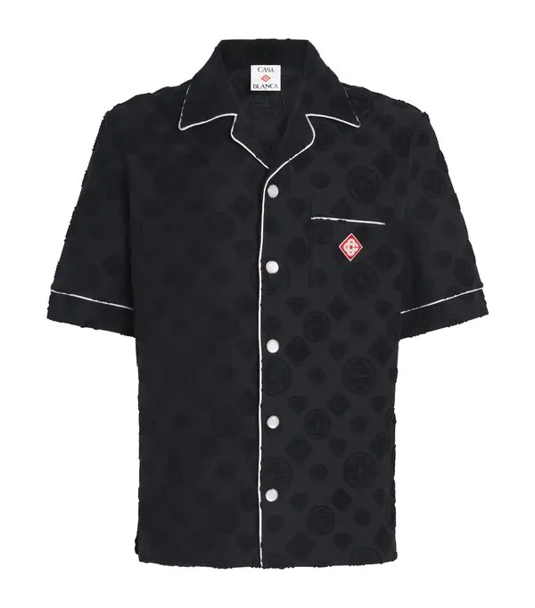 Casablanca Towelling Monogram Shirt - Black