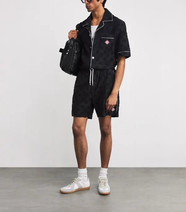 Casablanca Towelling Monogram Shirt - Black