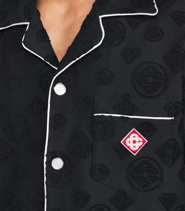 Casablanca Towelling Monogram Shirt - Black