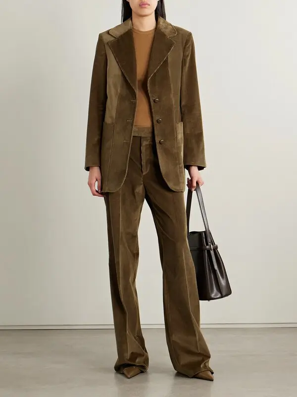 Veronica De Piante Taylor Cotton-corduroy Straight-leg Pants