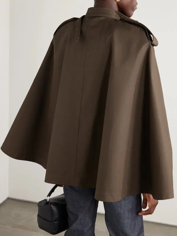 Burberry Double-breasted Cotton-gabardine Cape