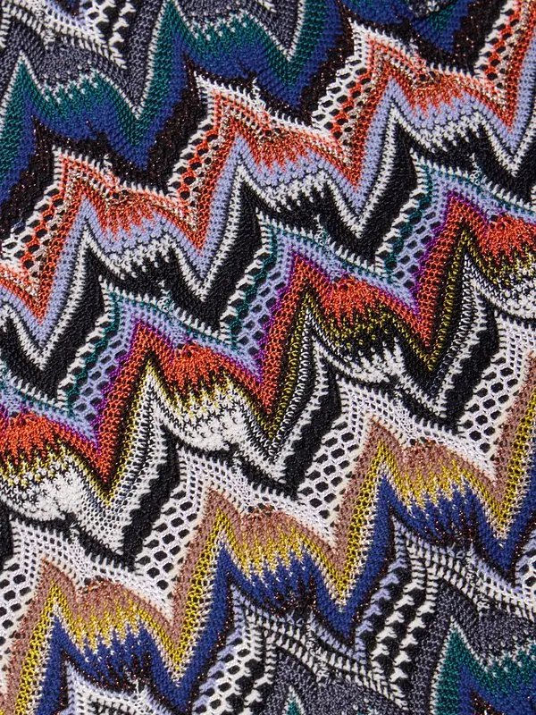 Missoni Striped Metallic Crochet-knit Mini Skirt