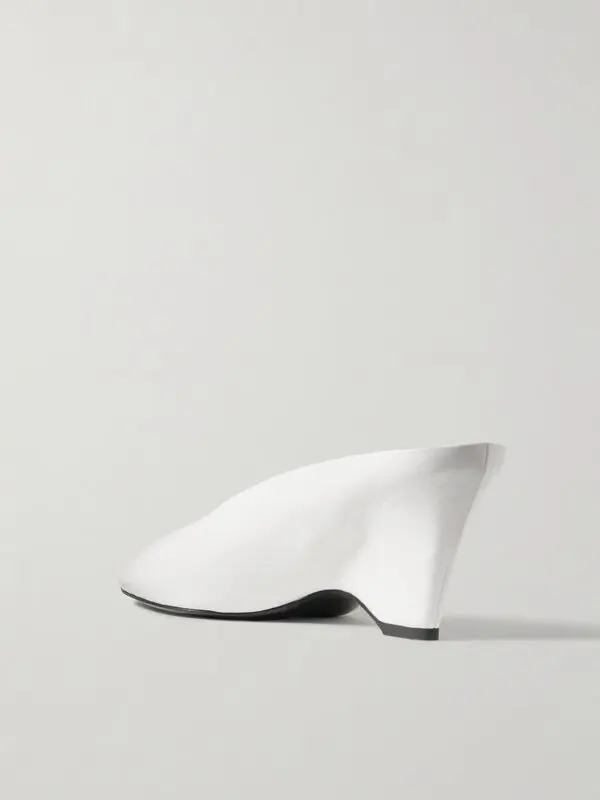 Khaite Cloak Leather Mules - White