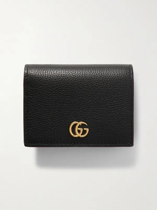Gucci Marmont Petite Textured-leather Wallet - Black