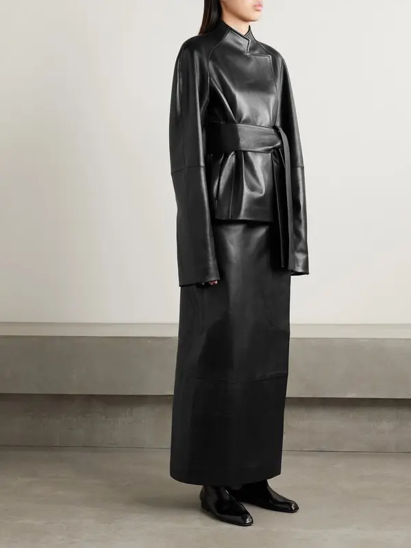 Khaite Quinn Leather Maxi Skirt