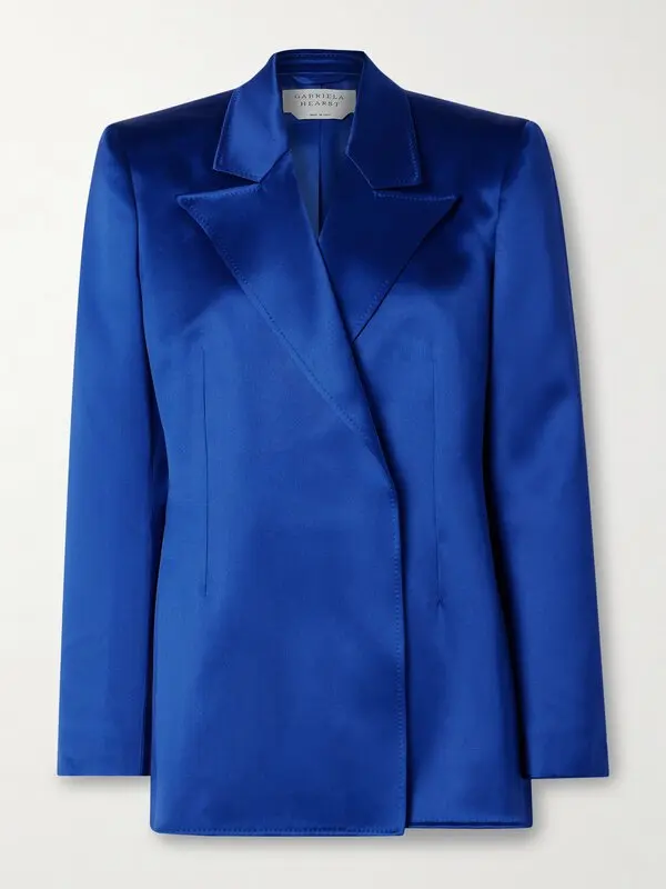 Gabriela Hearst Aleah Silk-satin Blazer - Blue