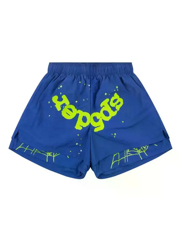 SP5DER Double-layer Shorts - Blue