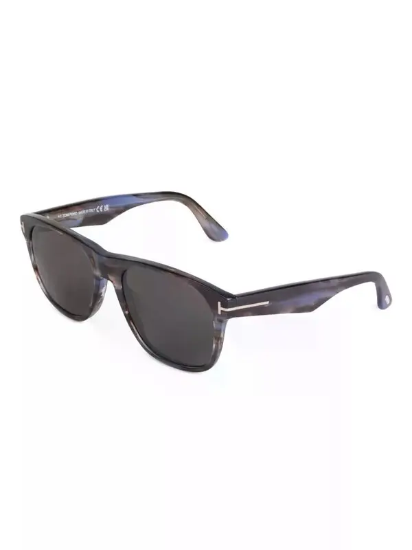 TOM FORD Striped Rectangle Sunglasses