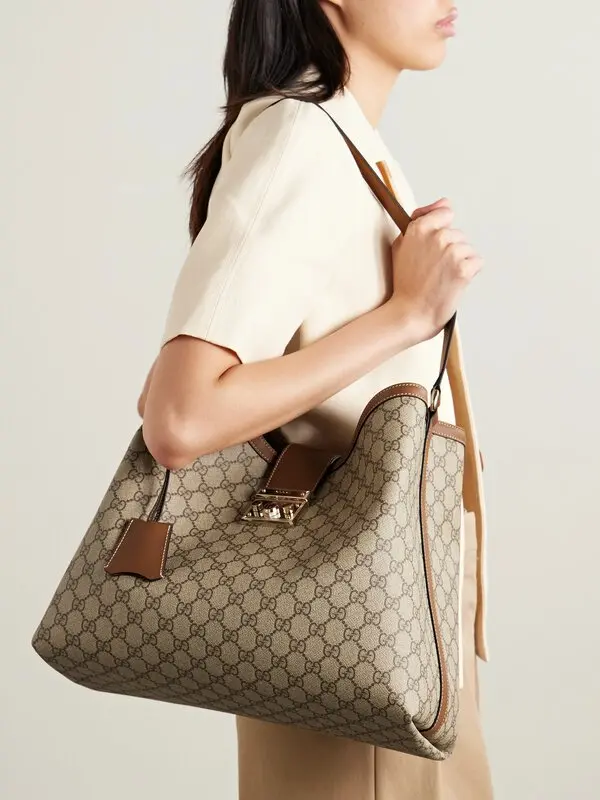 Gucci Padlock Large Leather-trimmed Printed Coated-canvas Shoulder Bag