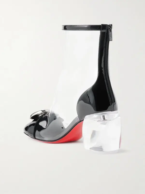 CHRISTIAN LOUBOUTIN Patent Leather-trimmed Pvc Ankle Boots