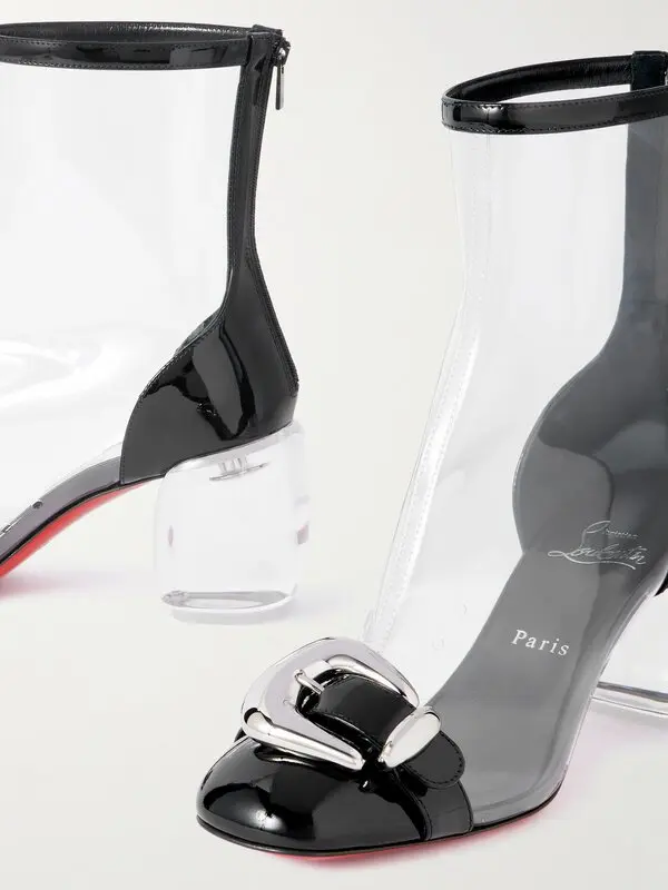 CHRISTIAN LOUBOUTIN Patent Leather-trimmed Pvc Ankle Boots