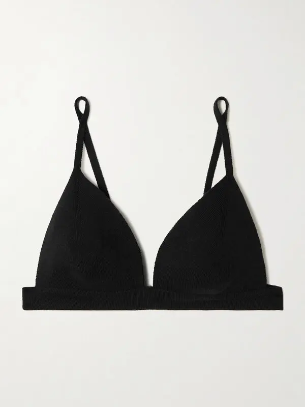 Gabriela Hearst Chevier Ribbed Wool Bralette - Black